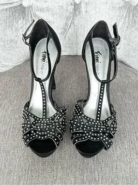 FIONI Clothing | Shoes | Fioni Black Rhinestone Platform Stiletto Heels ...
